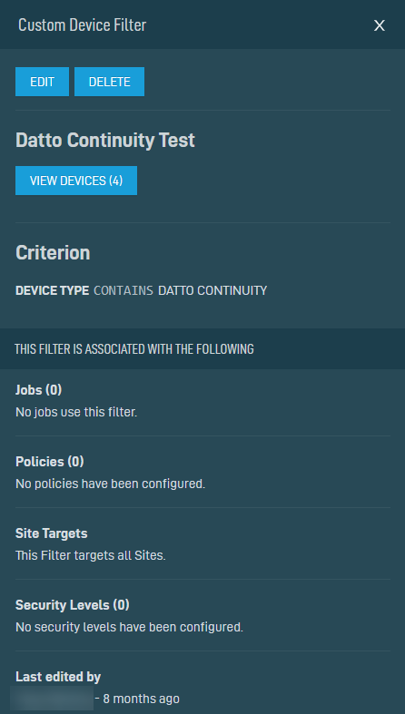 Device Filters - New UI